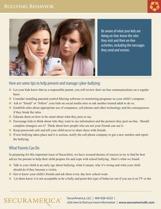 SecurAlert September 2014 - Bullying | PDF