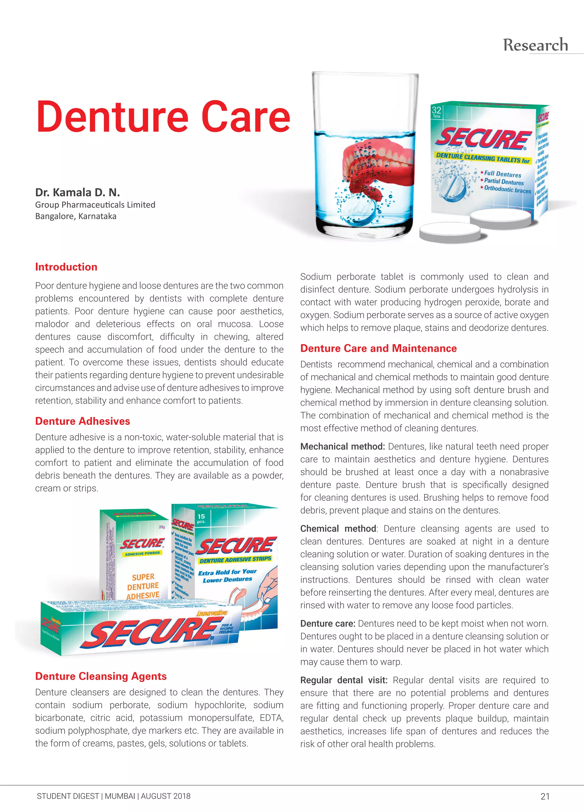 Denture Care and maintainance | PDF