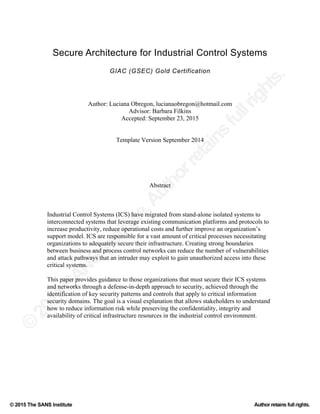 Secure architecture-industrial-control-systems-36327 | PDF