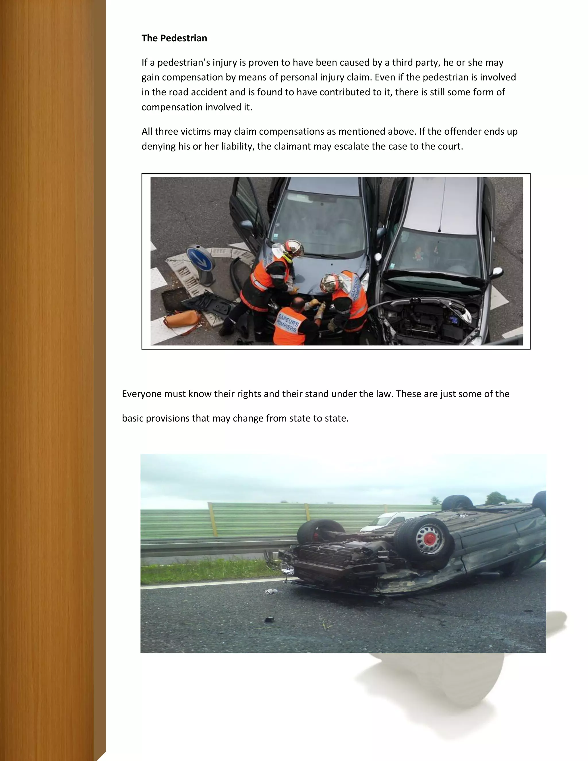 Passenger, Driver and Pedestrian: Their Claims in Road Traffic Accident | PDF