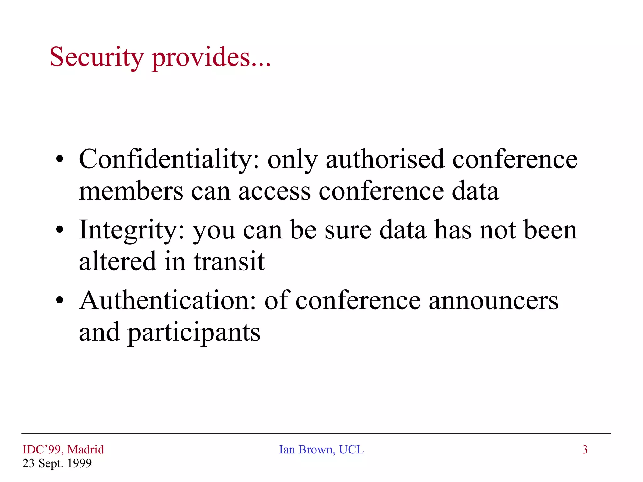 Secure Multicast Conferencing Ppt