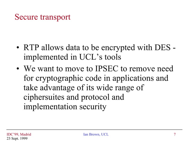 Secure Multicast Conferencing Ppt