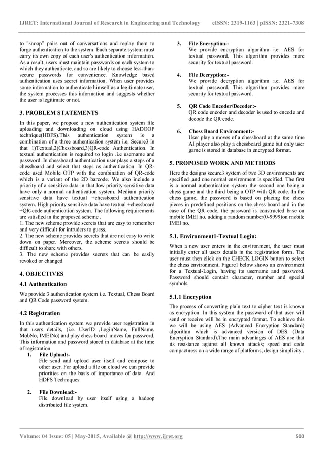 Secure3 authentication for sensitive data on cloud using textual, chessboard and qr code ...