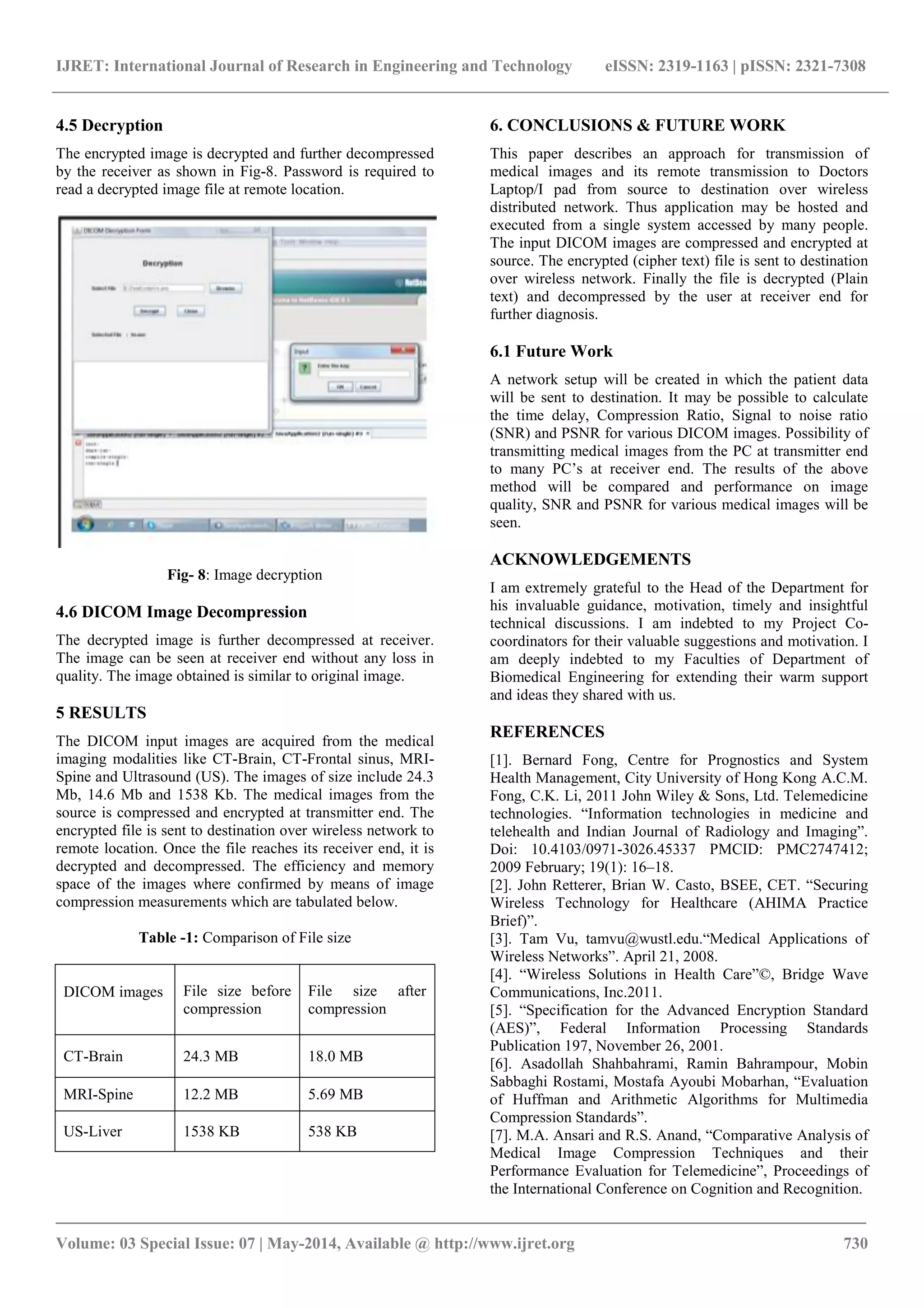 Secure and efficient transmission of medical images | PDF