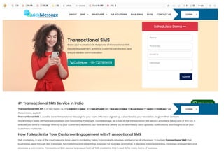 Secure and Instant Notifications with Transactional SMS Service | PDF