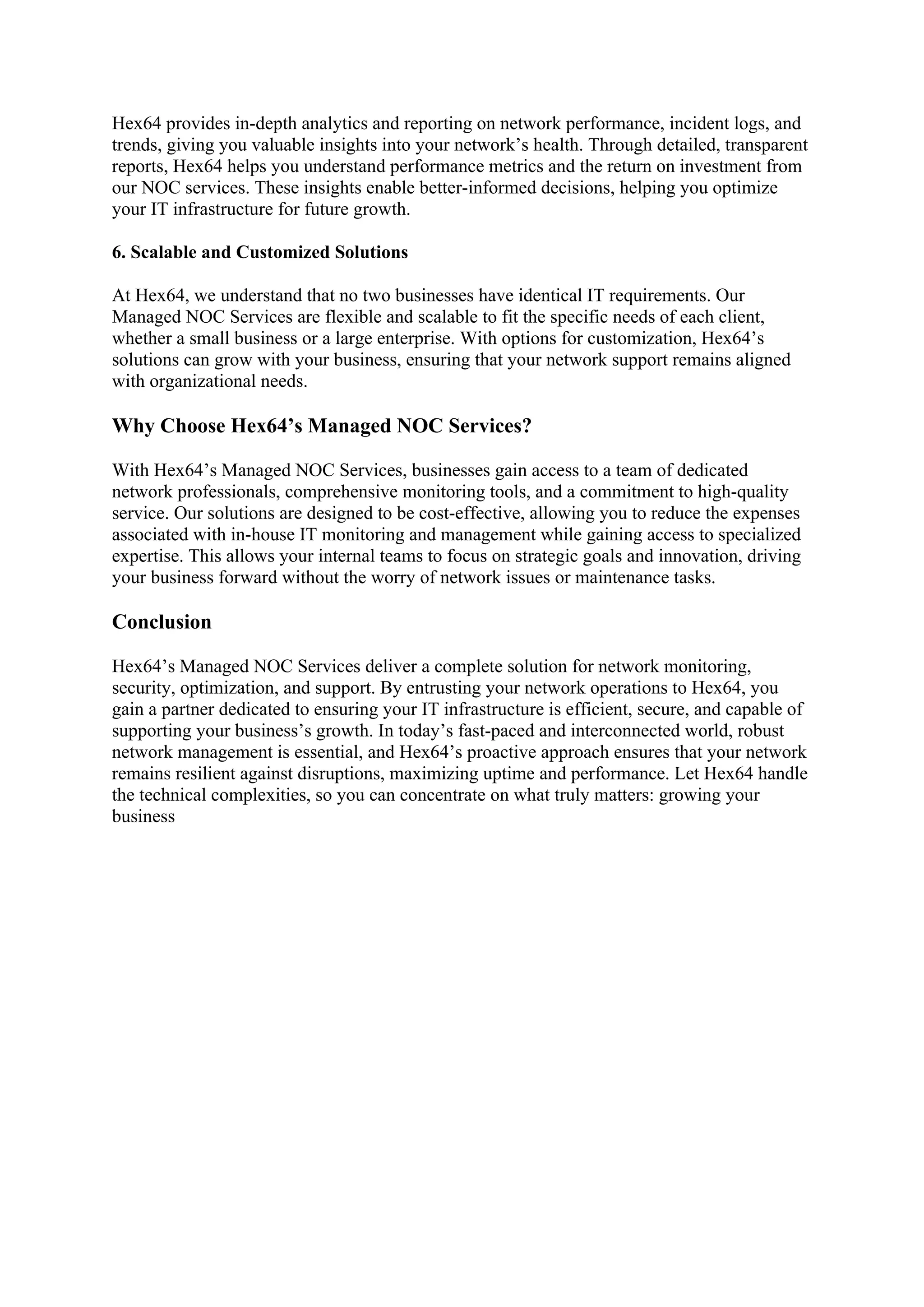 Secure and Streamlined Network Management with Managed NOC Services | PDF
