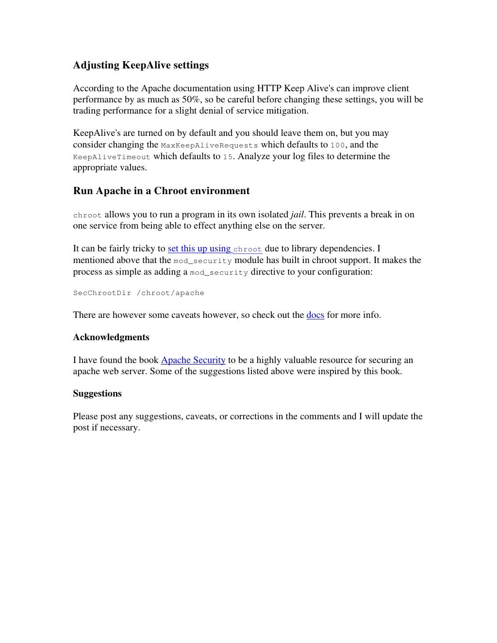 Secure Apache Configurations