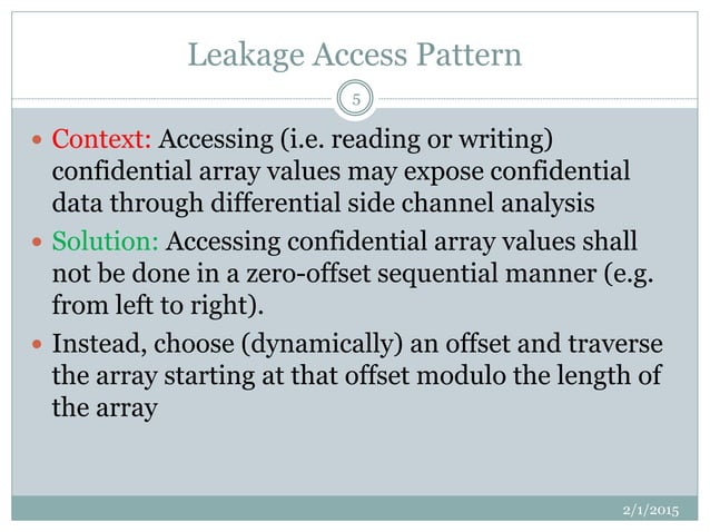 Secure application programming in the presence of side channel attacks | PPT