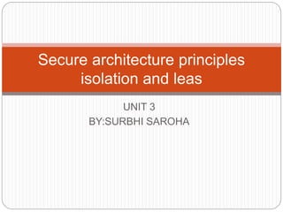 Secure architecture principles isolation and leas(CSS unit 3 Part 1) | PPT