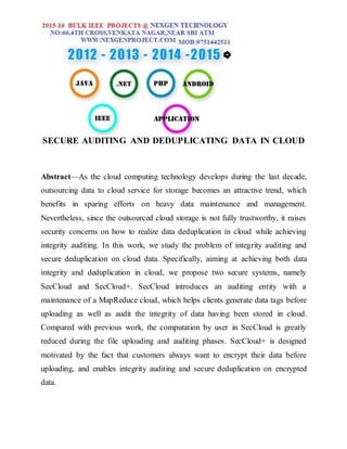 A SECURE AND DYNAMIC MULTI-KEYWORD RANKED SEARCH SCHEME OVER ENCRYPTED CLOUD DATA | DOCX