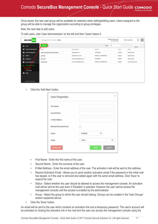 Comodo SecureBox Management Console – Quick Start Guide | PDF