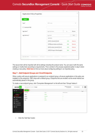 Comodo SecureBox Management Console – Quick Start Guide | PDF