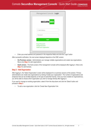 Comodo SecureBox Management Console – Quick Start Guide | PDF