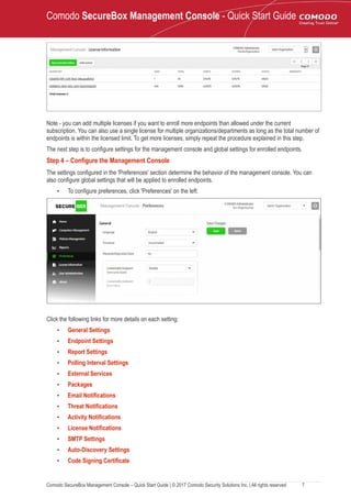 Comodo SecureBox Management Console – Quick Start Guide | PDF