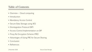 Secure cloud storage | PPT