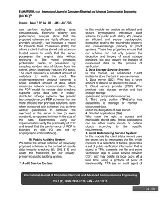 Secure cloud storage privacy preserving public auditing for data storage security in cloud ...