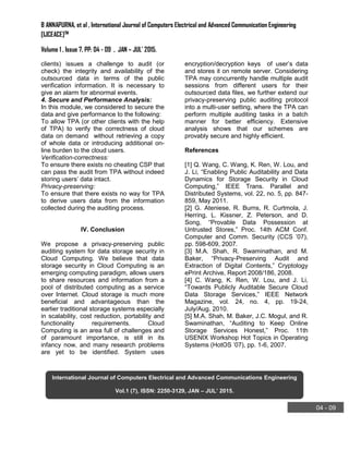 Secure cloud storage privacy preserving public auditing for data storage security in cloud ...