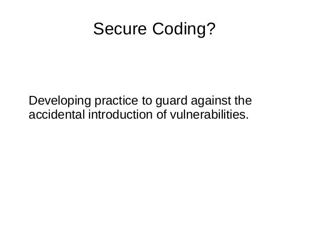 Secure Coding In C