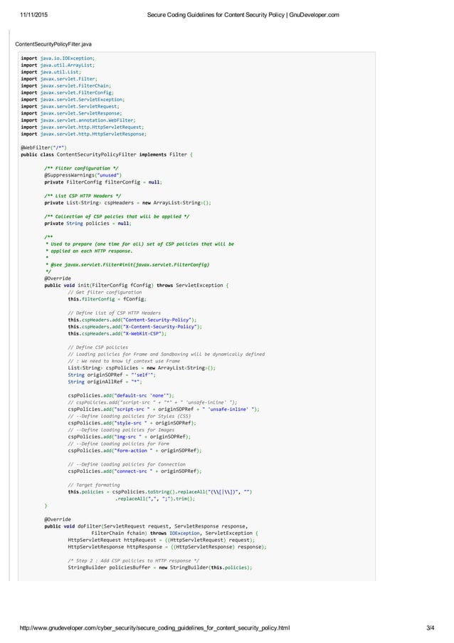 Secure coding guidelines for content security policy | PDF