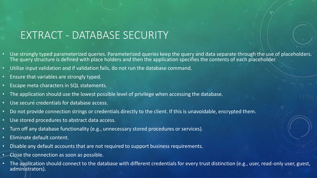 Secure coding practices | PPTX | Databases | Computer Software and ...
