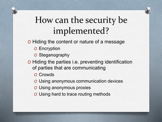 Secure communication | PPTX | Information and Network Security | Computing