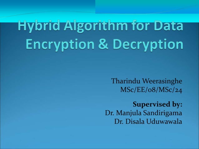 Secured algorithm for gsm encryption & decryption | PPT