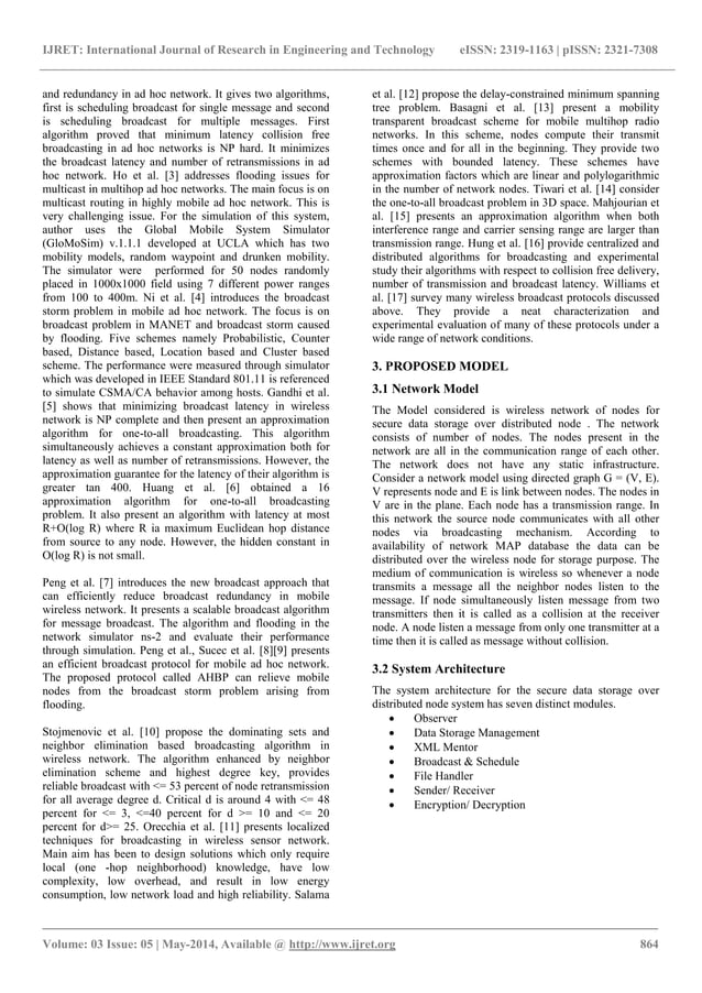Secure Data Storage Over Distributed Nodes In Network Through Broadcast