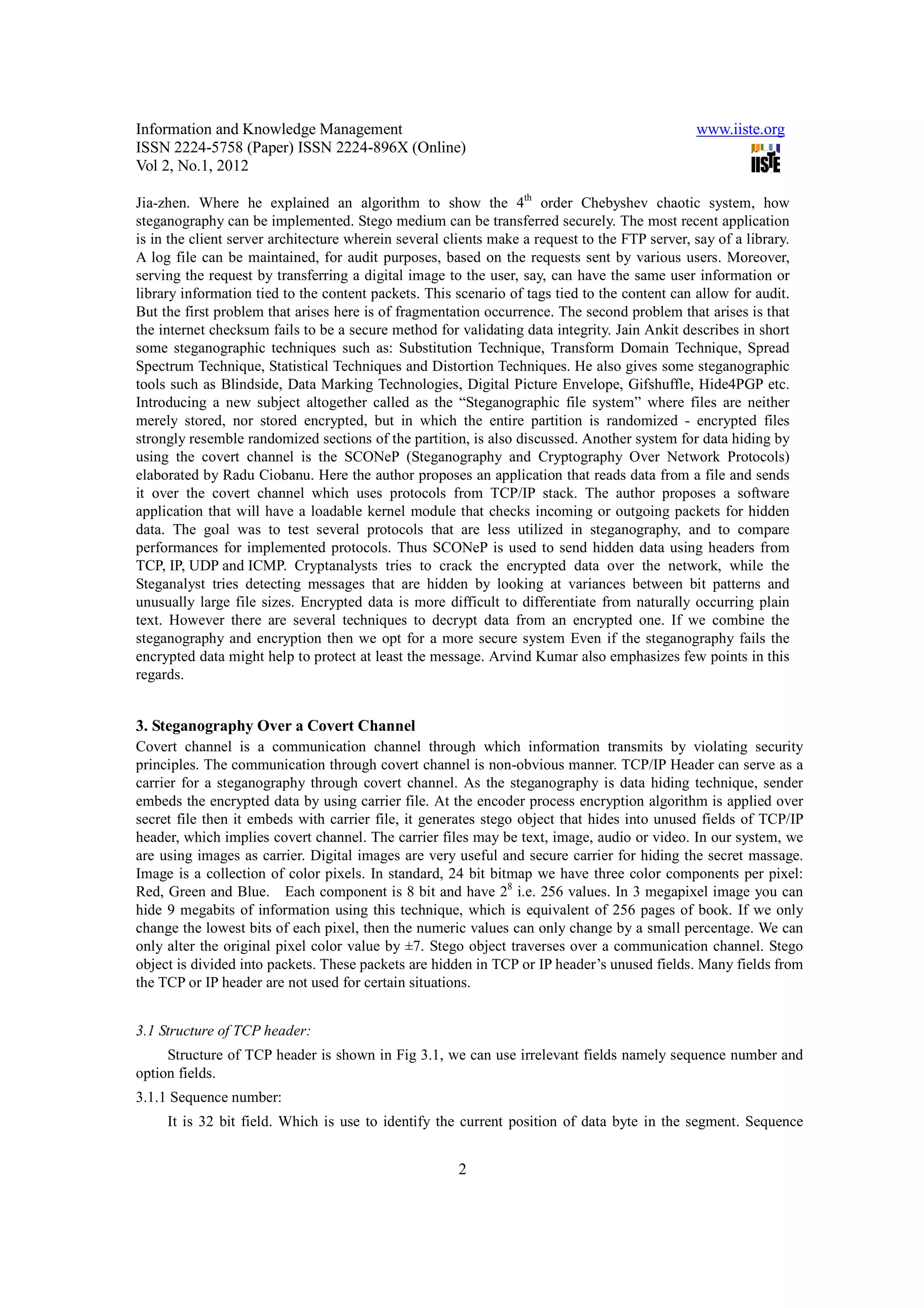 Secure data transmission by using steganography | PDF