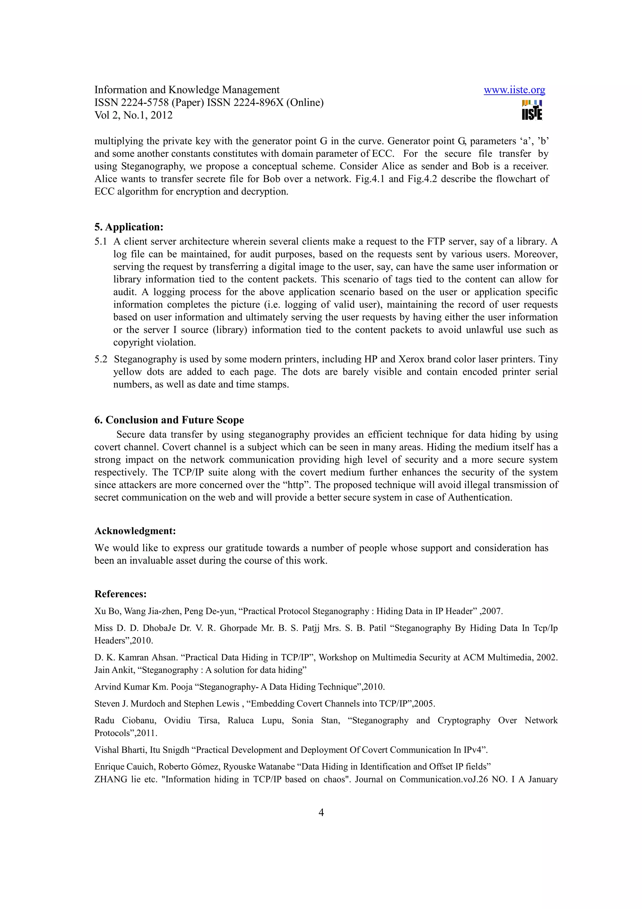 Secure data transmission by using steganography | PDF