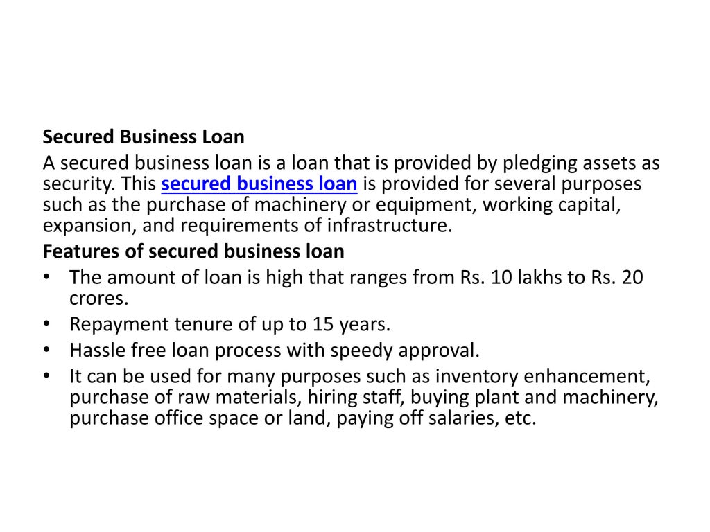 Secured Business Loan | PPT