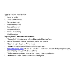 Secured Business Loan | PPTX
