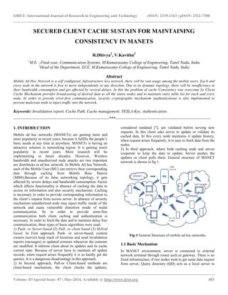 Secured client cache sustain for maintaining consistency in manets | PDF | Computer Networking ...