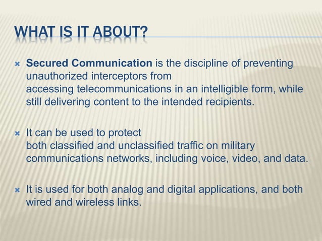 Secured communication | PPT