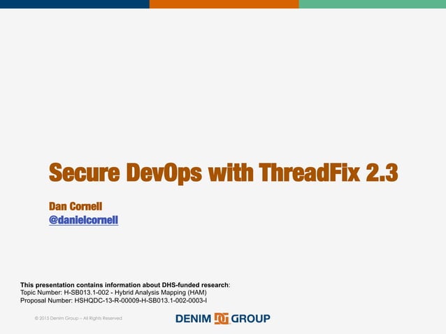 Secure DevOps with ThreadFix 2.3 | PDF | Web Development | Internet