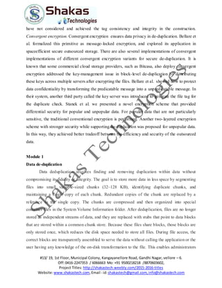 Secure distributed de duplication systems with | PDF