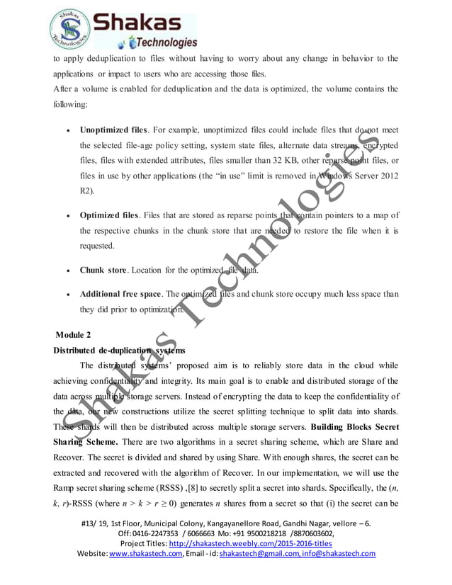 Secure Distributed De Duplication Systems With Pdf