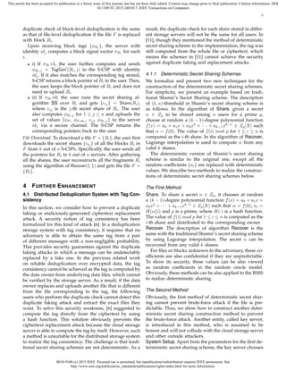 Secure Distributed Deduplication Systems with Improved Reliability | PDF