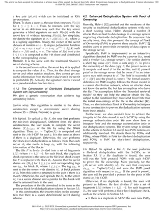 Secure Distributed Deduplication Systems with Improved Reliability | PDF