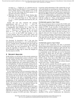 Secure Distributed Deduplication Systems with Improved Reliability | PDF