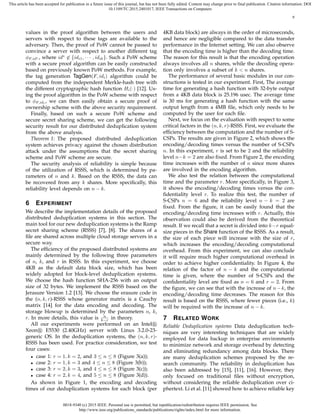 Secure Distributed Deduplication Systems with Improved Reliability | PDF