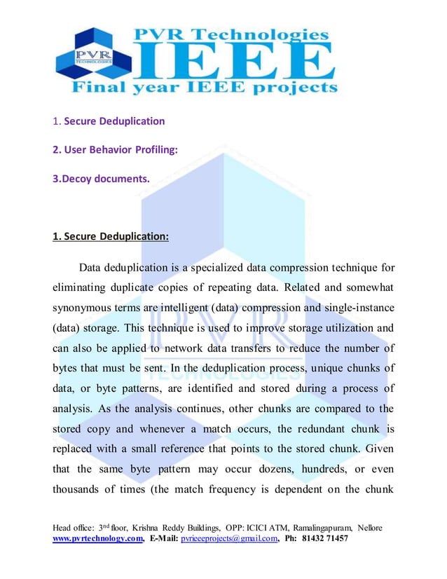 Secure distributed deduplication systems with improved reliability | PDF