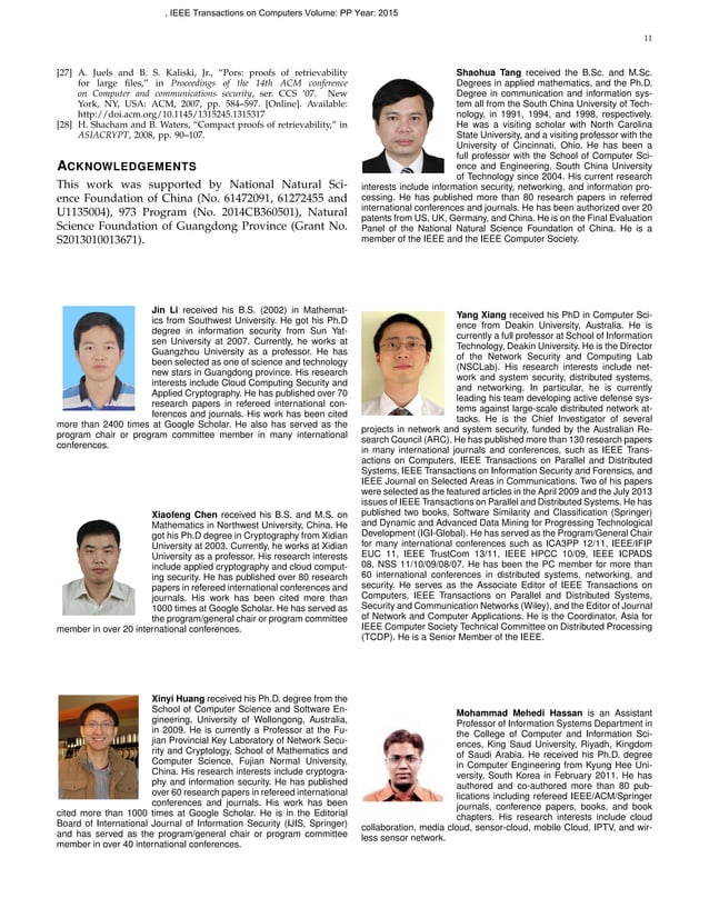 Secure Distributed Deduplication Systems With Improved Reliability 2 Pdf