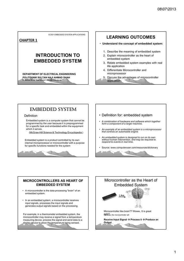 Embedded system (Chapter 1) | PDF