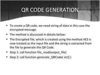 Secured qr code [Pankaj Jeswani and Team] | PPT | Free Download