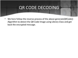 Secured qr code [Pankaj Jeswani and Team] | PPT | Free Download