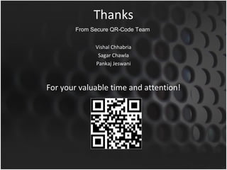 Secured qr code [Pankaj Jeswani and Team] | PPT