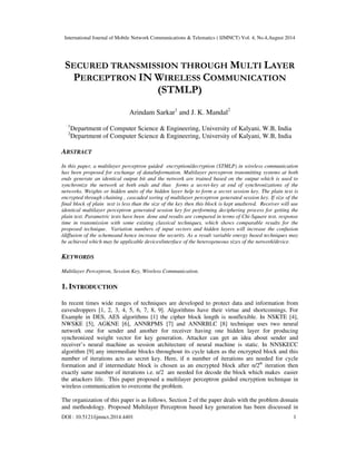 Secured transmission through multi layer perceptron in wireless communication (stmlp) | PDF