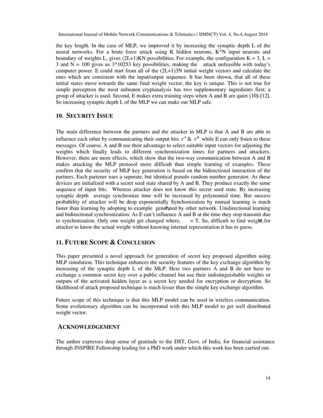 Secured transmission through multi layer perceptron in wireless communication (stmlp) | PDF