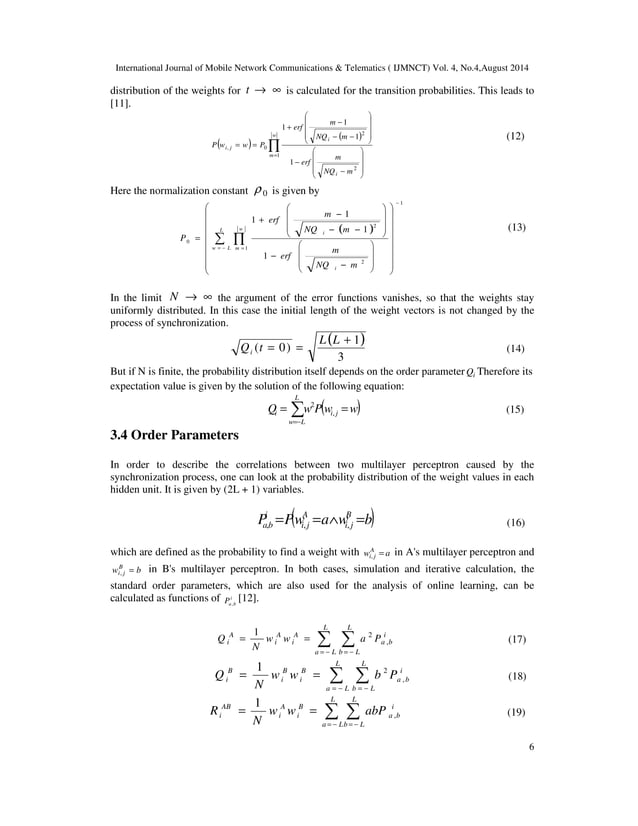 Secured Transmission Through Multi Layer Perceptron In Wireless Communication Stmlp Pdf