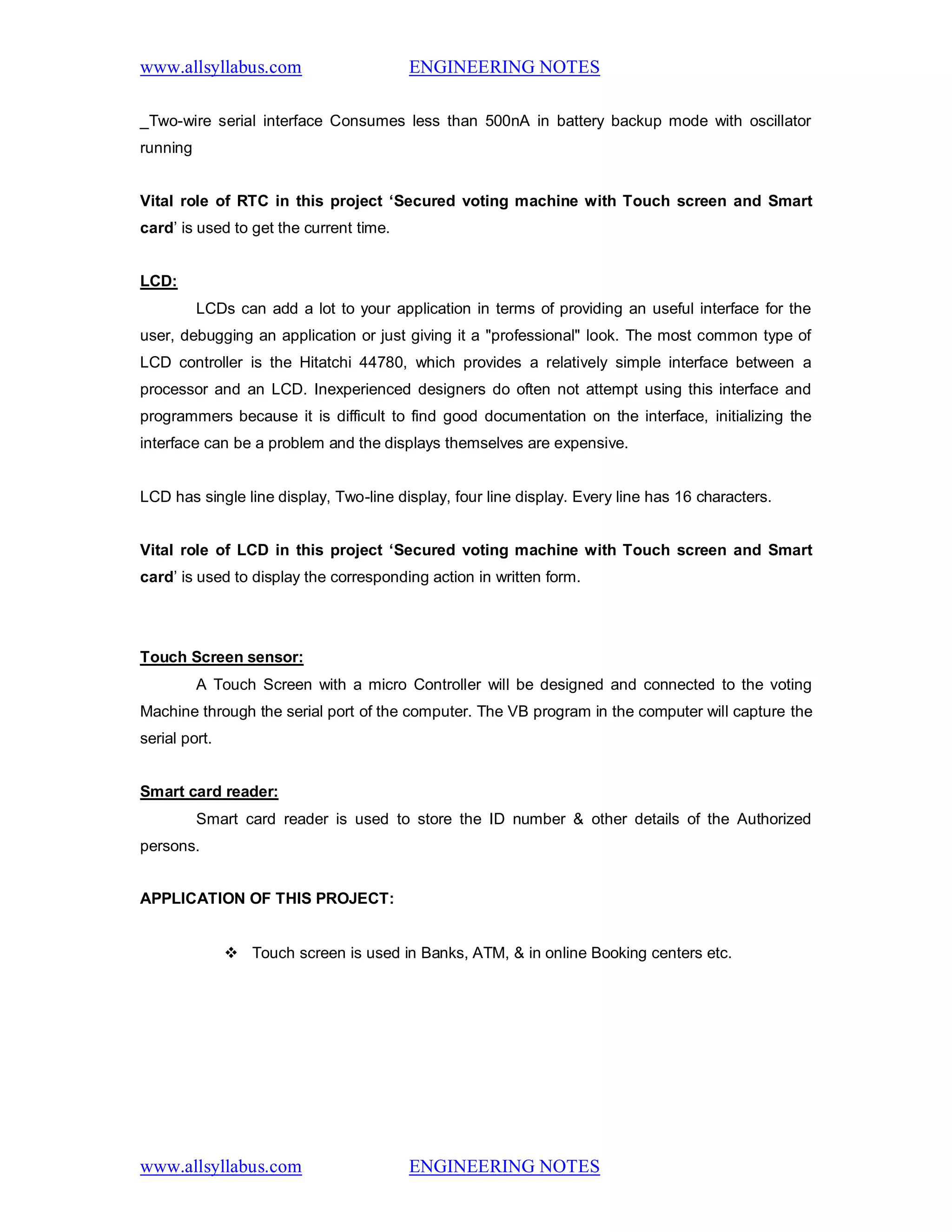 Secured voting machine with touch screen & smart card | PDF